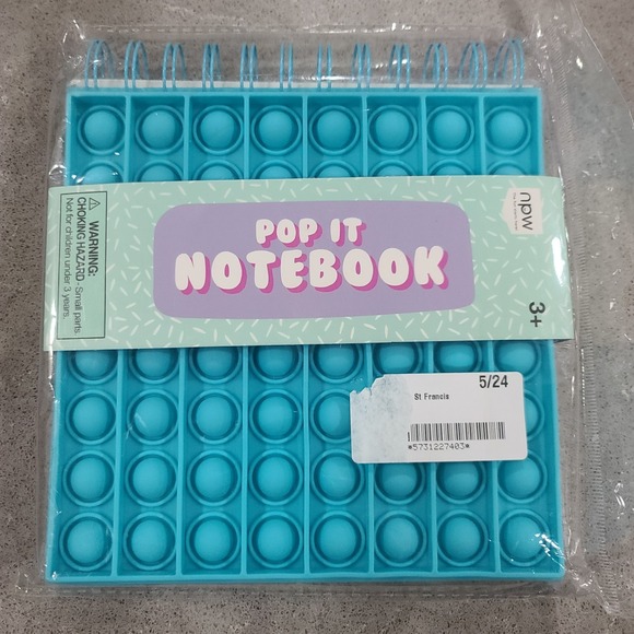 Npw | Office | Pop It Notebook Fidget Toy Blue 8 Lined Pages | Poshmark